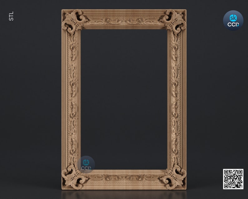 Carved Frame STL 3D Model, Carvign Frame, CNC Router Carving Artcam ...