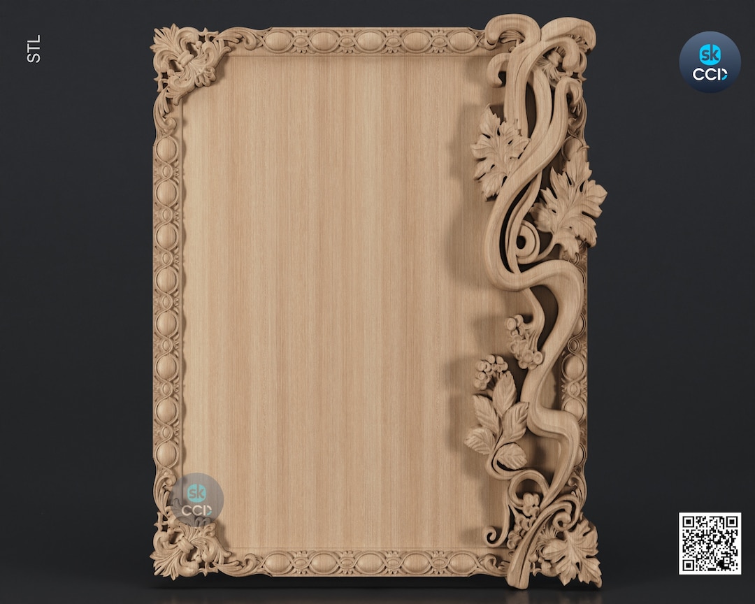 Carved Frame STL 3D Model, Carvign Frame, CNC Router Carving Artcam ...