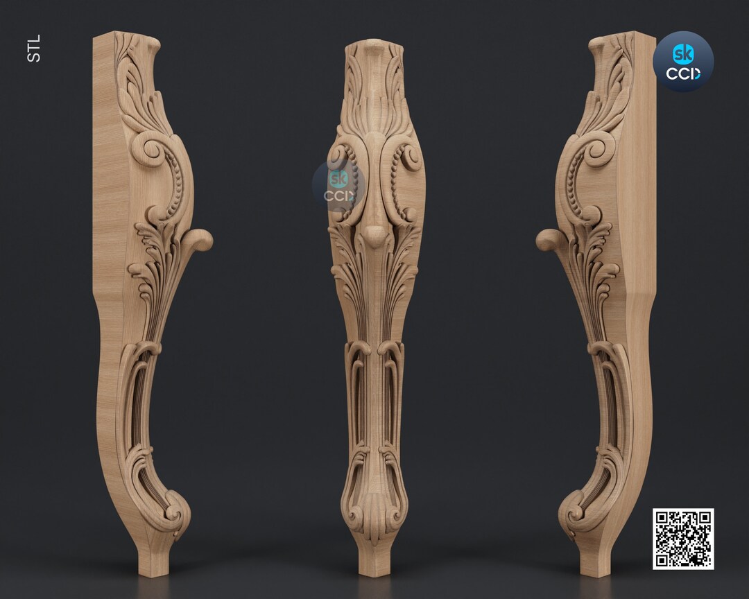 Furniture Leg 3D Model for Cnc Router, Wood Carving Digital File ...