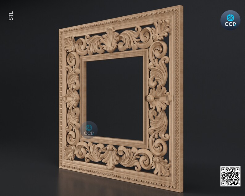 Carved Frame STL 3D Model, Carvign Frame, CNC Router Carving Artcam ...