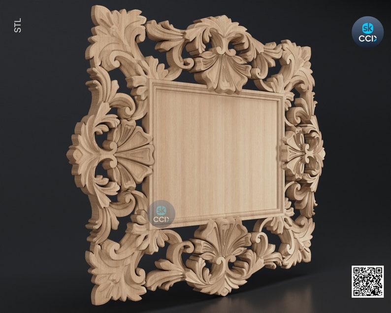Carved Frame STL 3D Model, Carvign Frame, CNC Router Carving Artcam ...