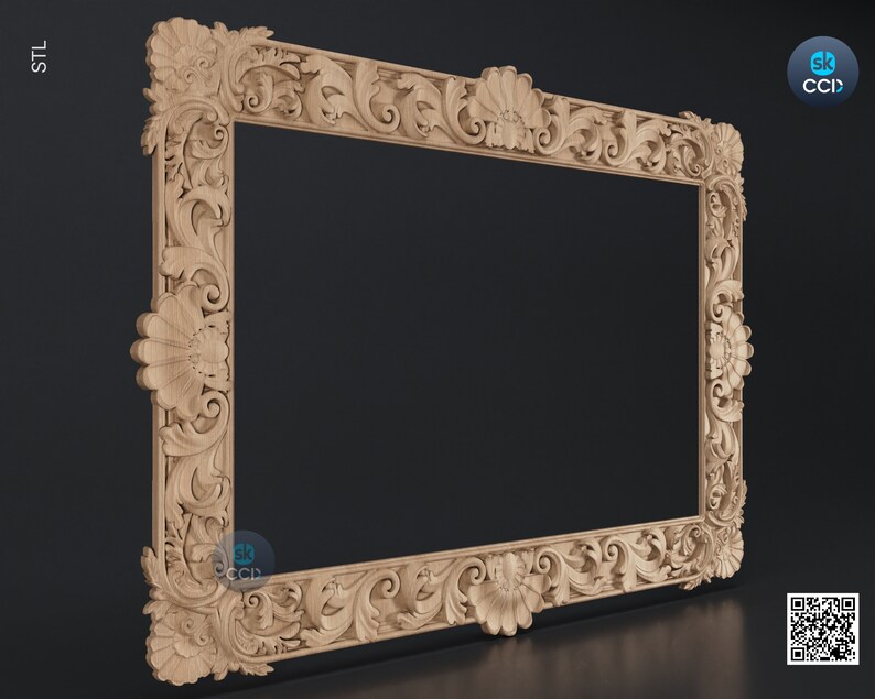 Carved Frame STL 3D Model Carvign Frame CNC Router Carving - Etsy