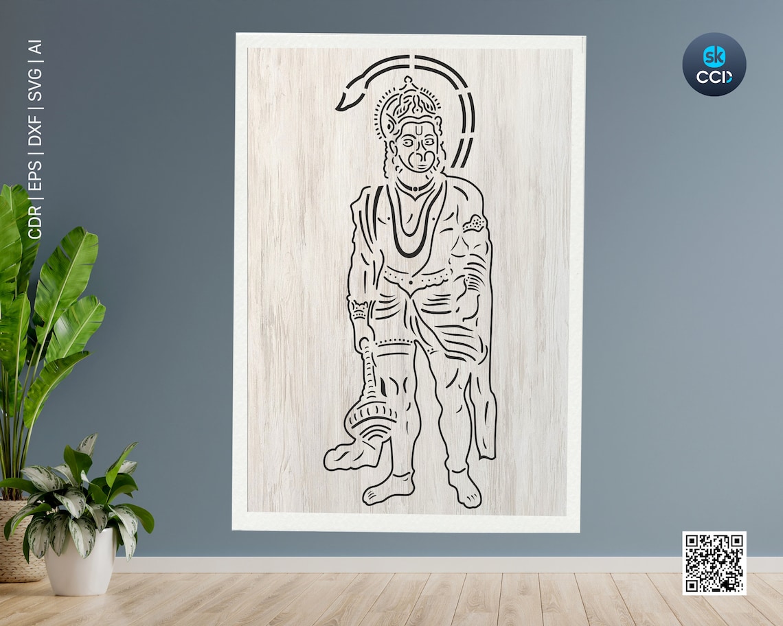 Lord Hanuman DXF File | Indian God Laser Cut Design | Hanuman CNC ...