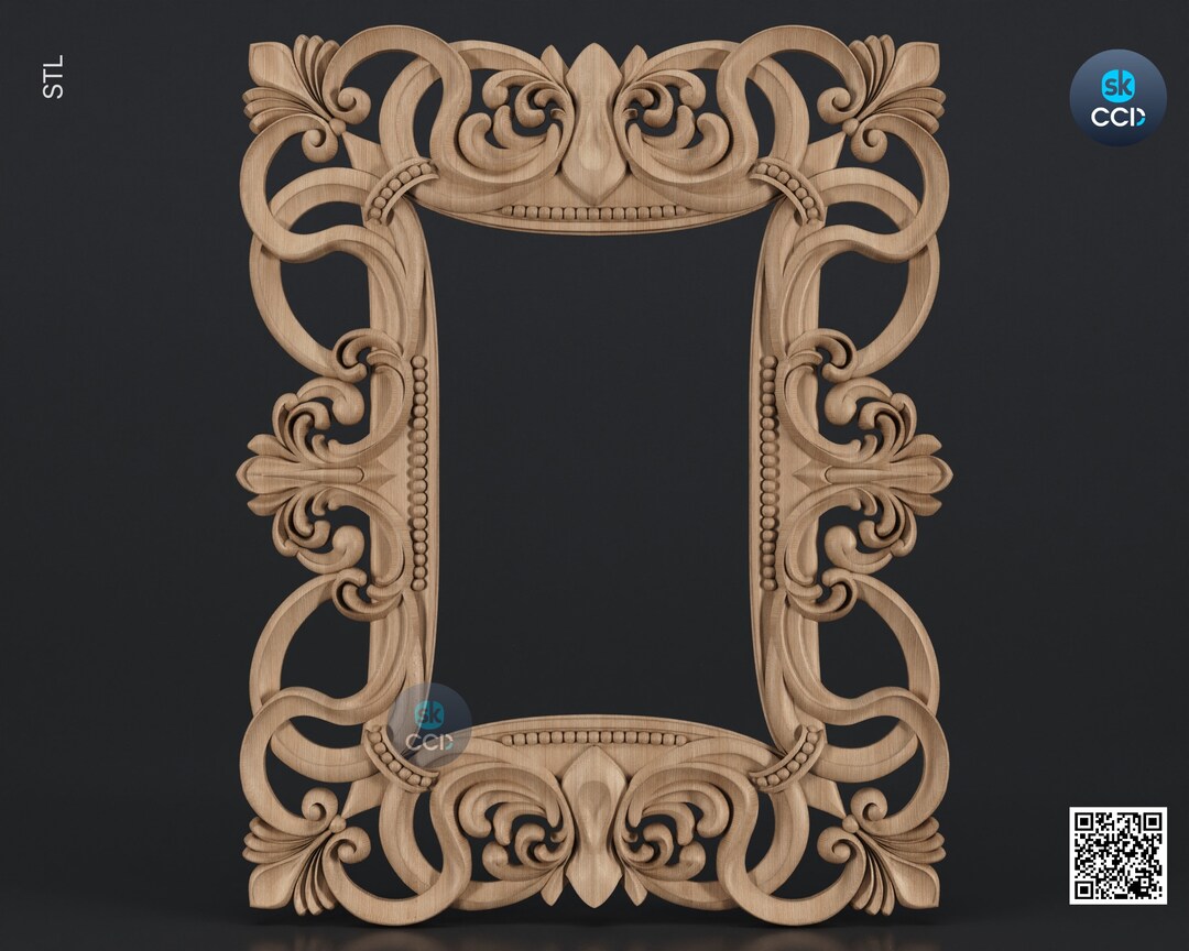 Carved Frame STL 3D Model, Carvign Frame, CNC Router Carving Artcam ...