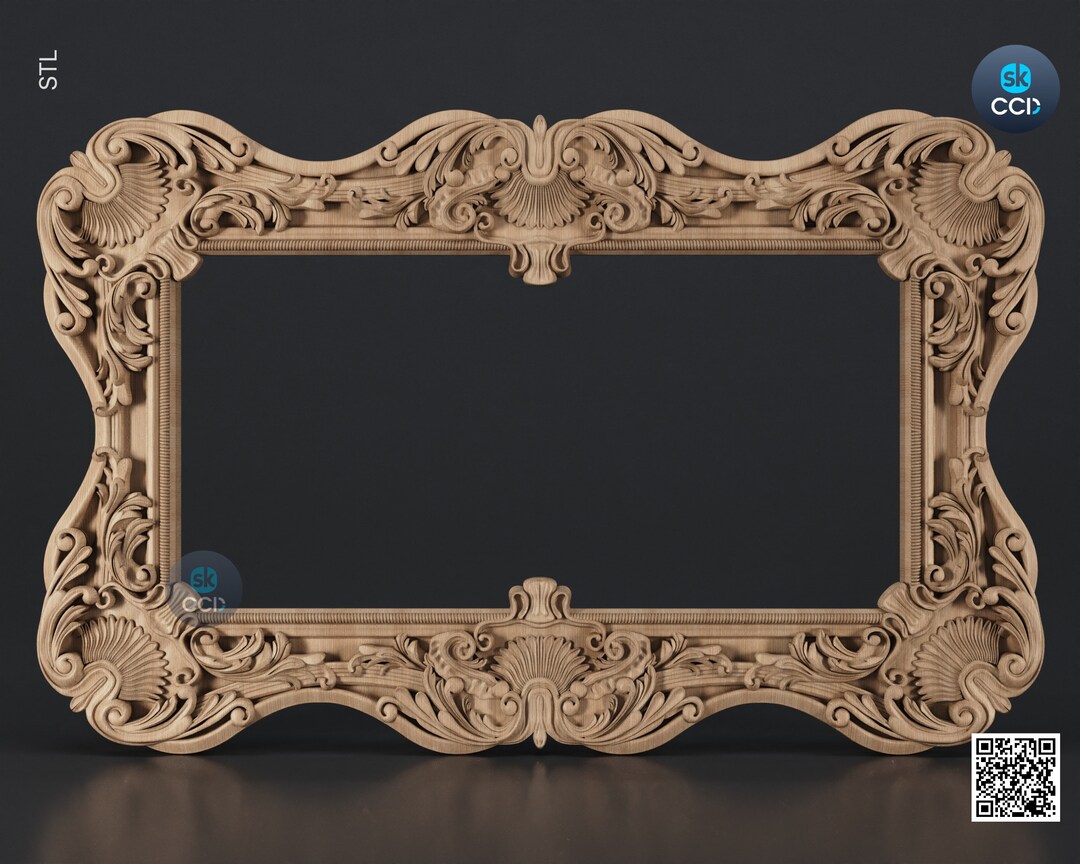 Carved Frame STL 3D Model, Carvign Frame, CNC Router Carving Artcam ...