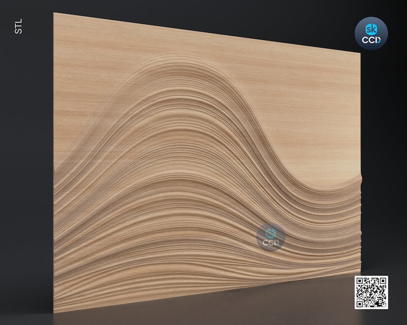 Wood Wall Art Big Wave STL Model CNC Router Carving Artcam - Etsy