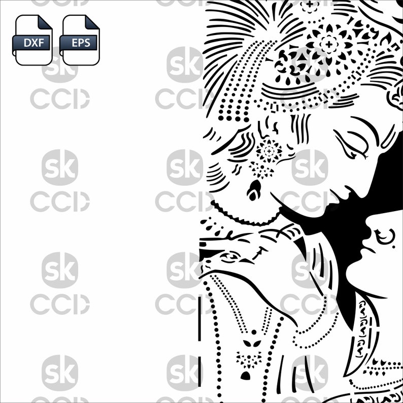 Radha Krishna Indian God Wall Decor Laser Cutting DXF - Etsy