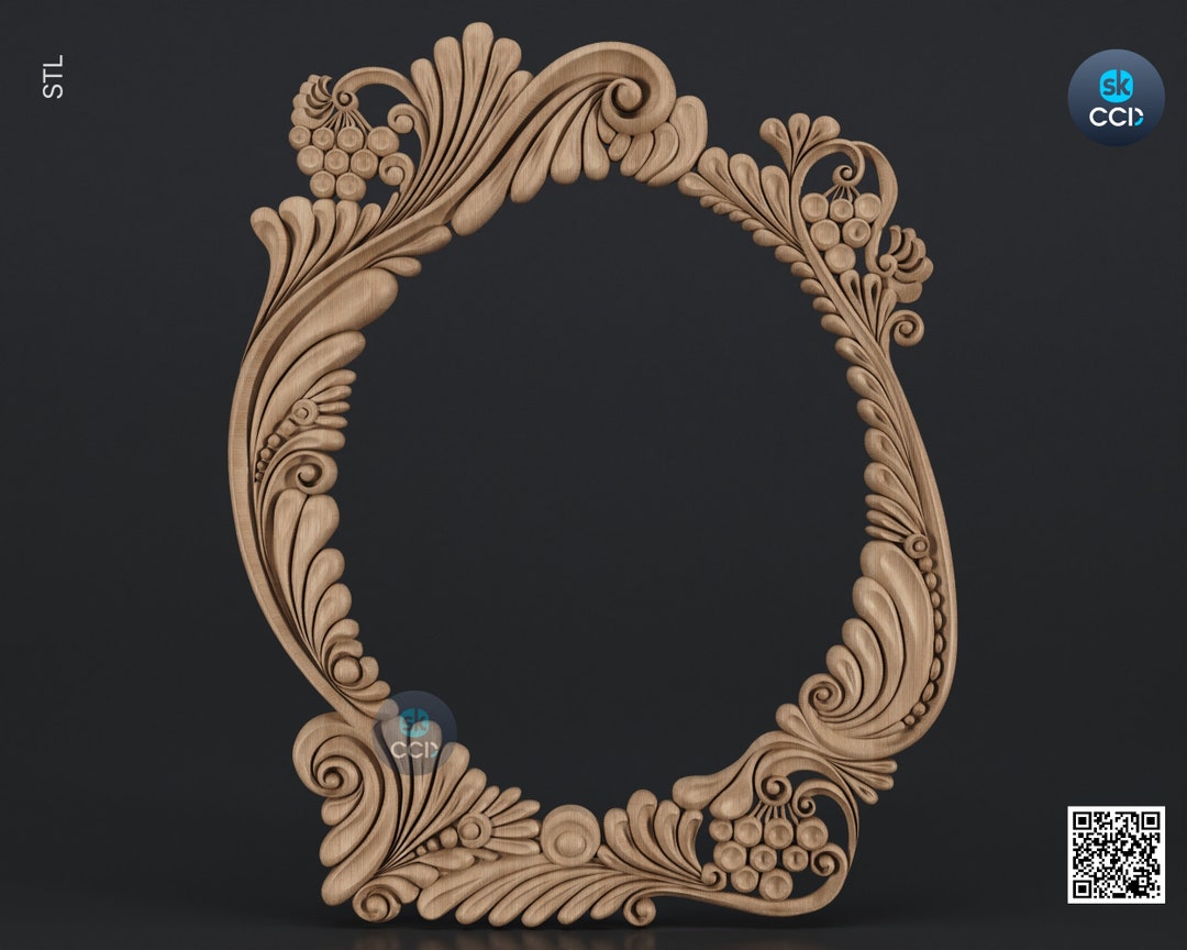 Carved Frame STL 3D Model, Carvign Frame, CNC Router Carving Artcam ...