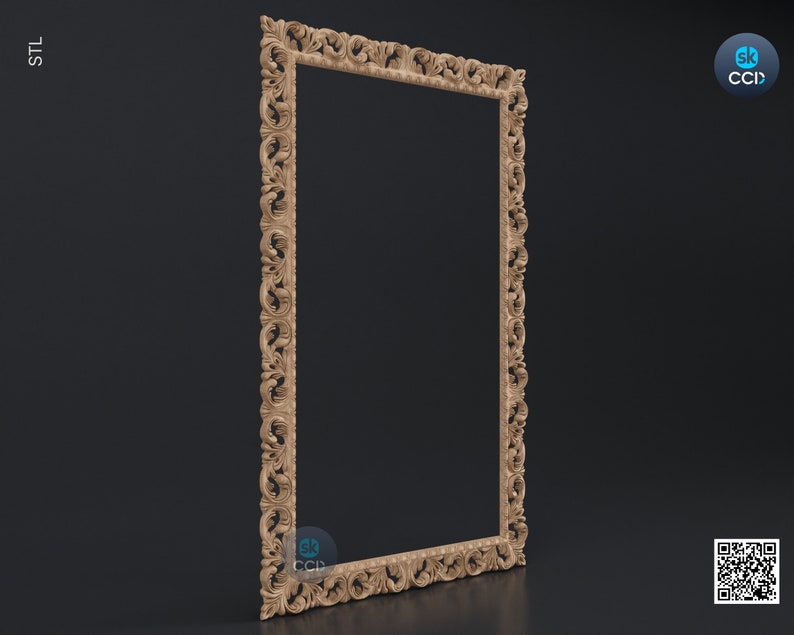 Carved Frame STL 3D Model Carvign Frame CNC Router Carving - Etsy