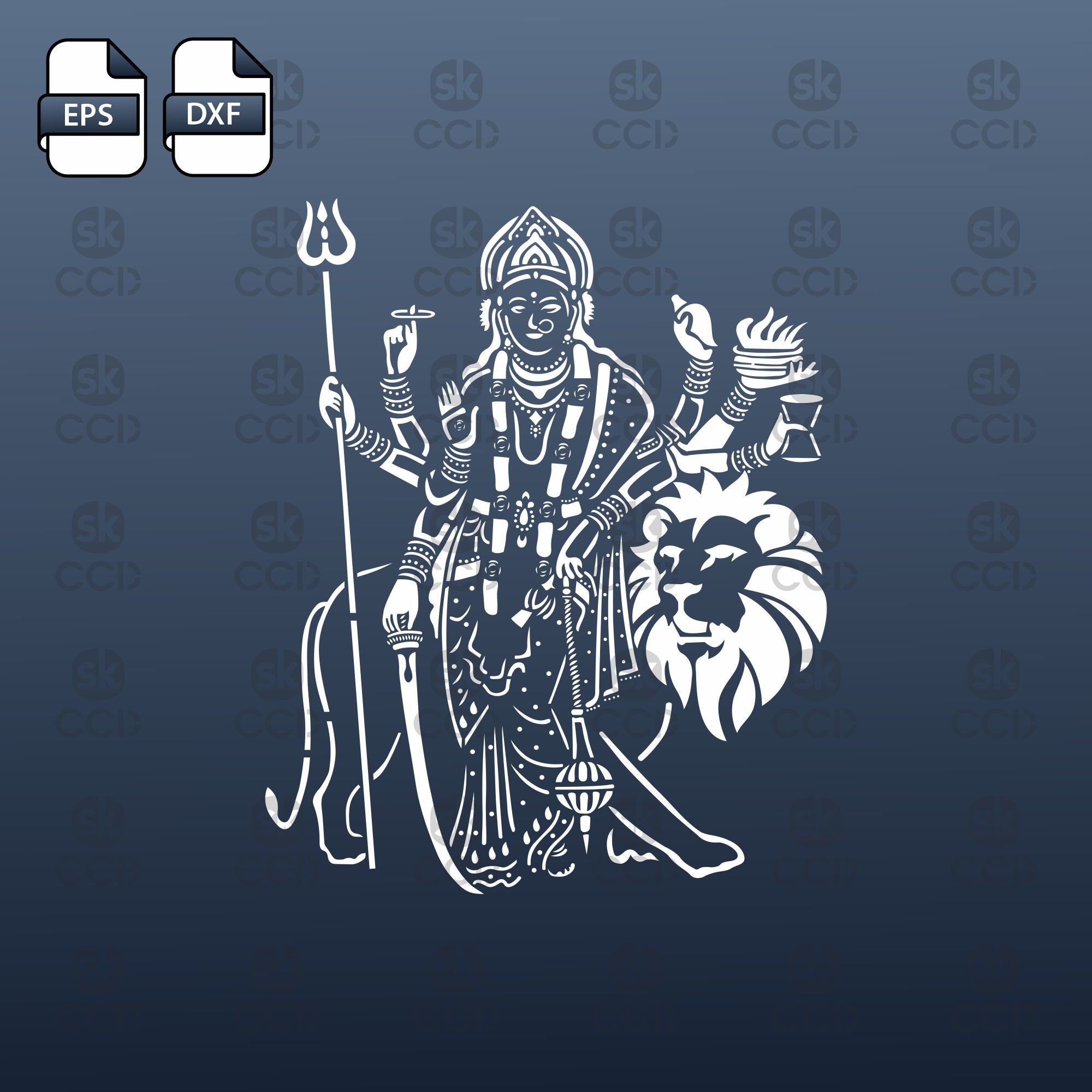 Buy Maa Durga Wall Art Indian God Laser Cutting Design DXF Vector Cnc ...