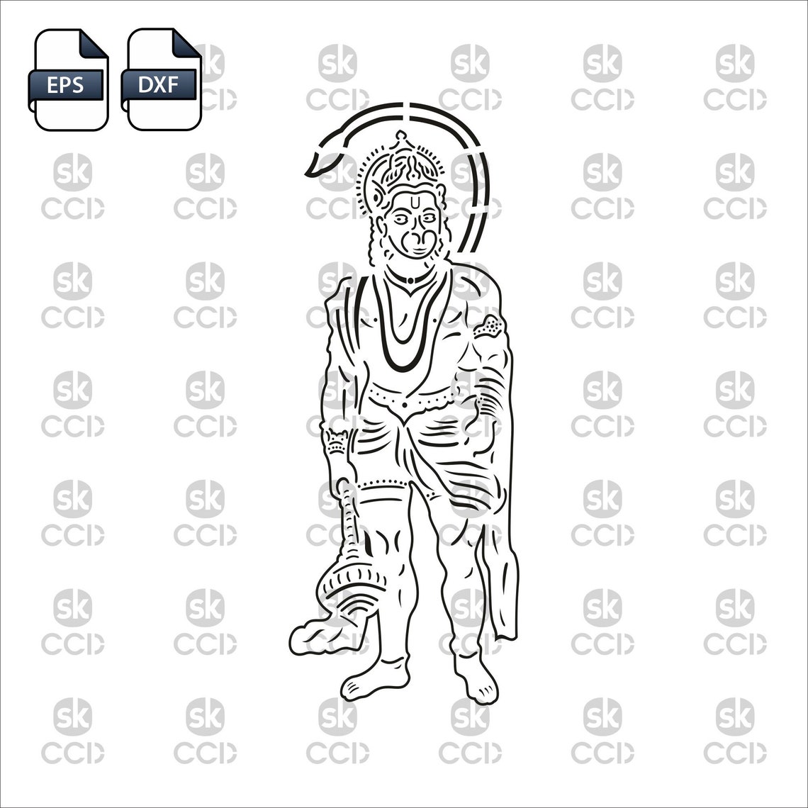 Lord Hanuman DXF File | Indian God Laser Cut Design | Hanuman CNC ...