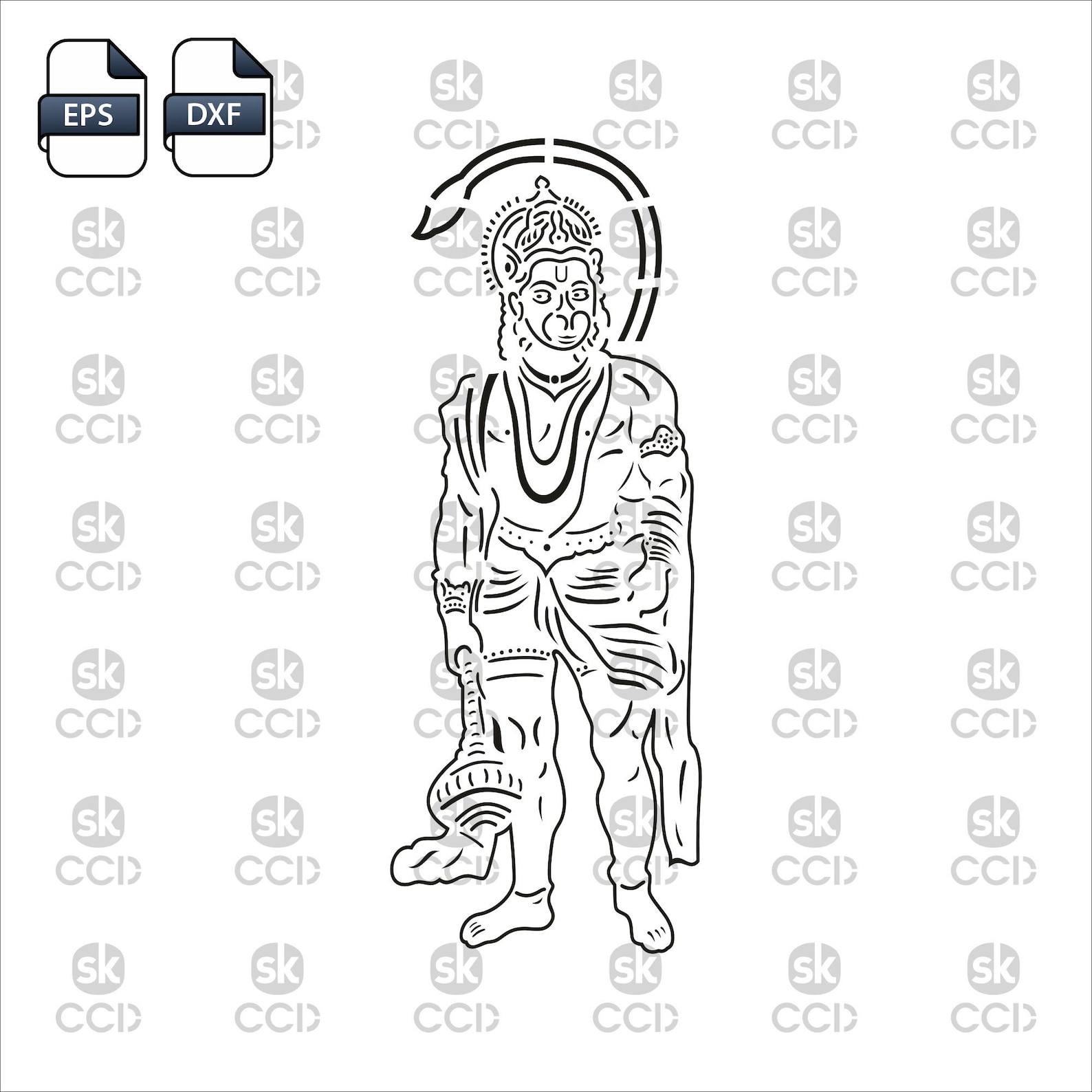 Lord Hanuman DXF File | Indian God Laser Cut Design | Hanuman CNC ...