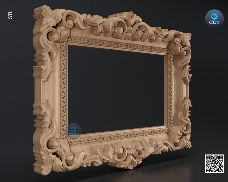 Carved Frame STL 3D Model, Carvign Frame, CNC Router Carving Artcam ...