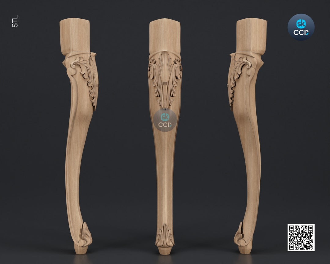Furniture Leg 3D Model for Cnc Router, Wood Carving Digital File ...