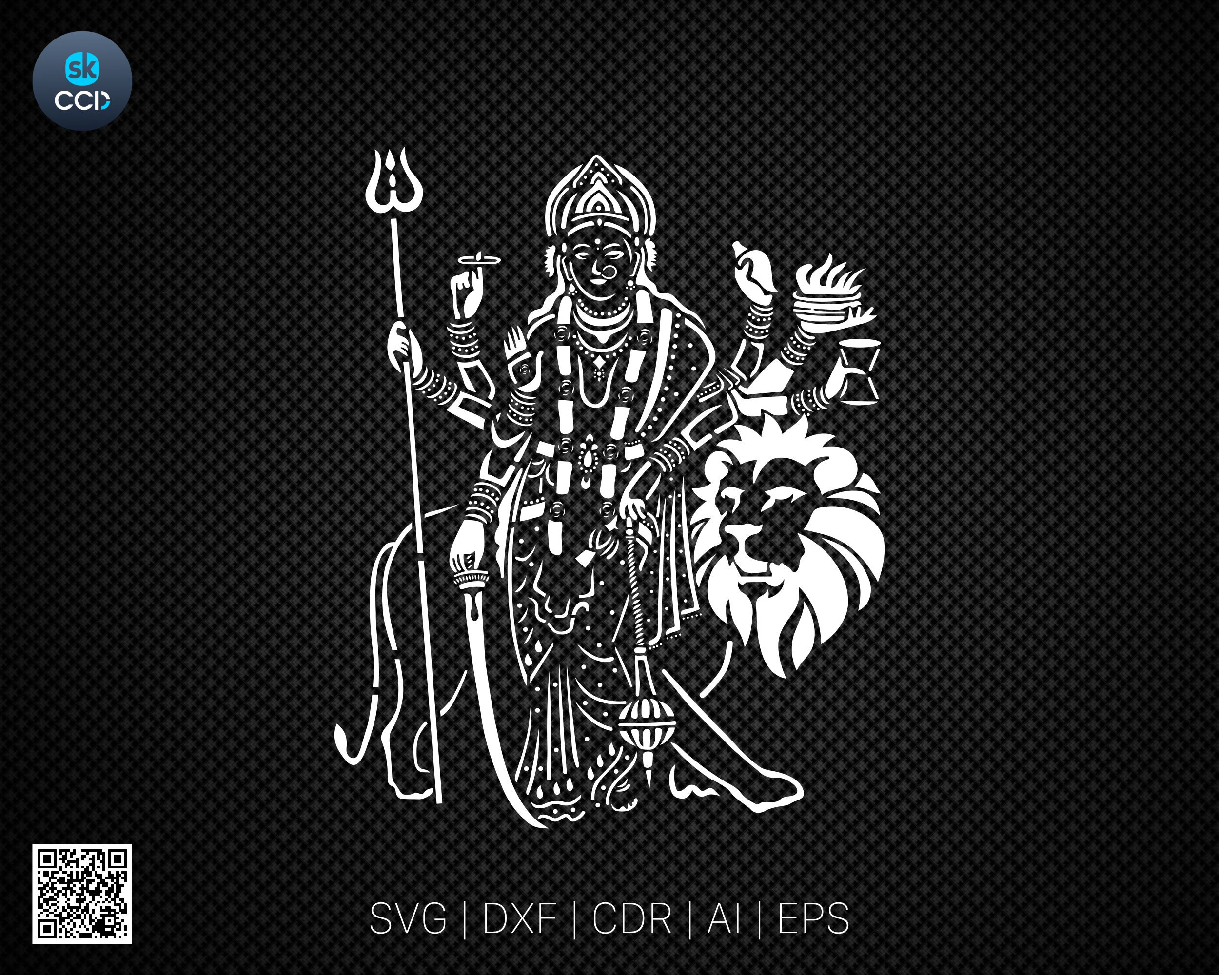 Buy Maa Durga Wall Art Indian God Laser Cutting Design DXF Vector Cnc ...