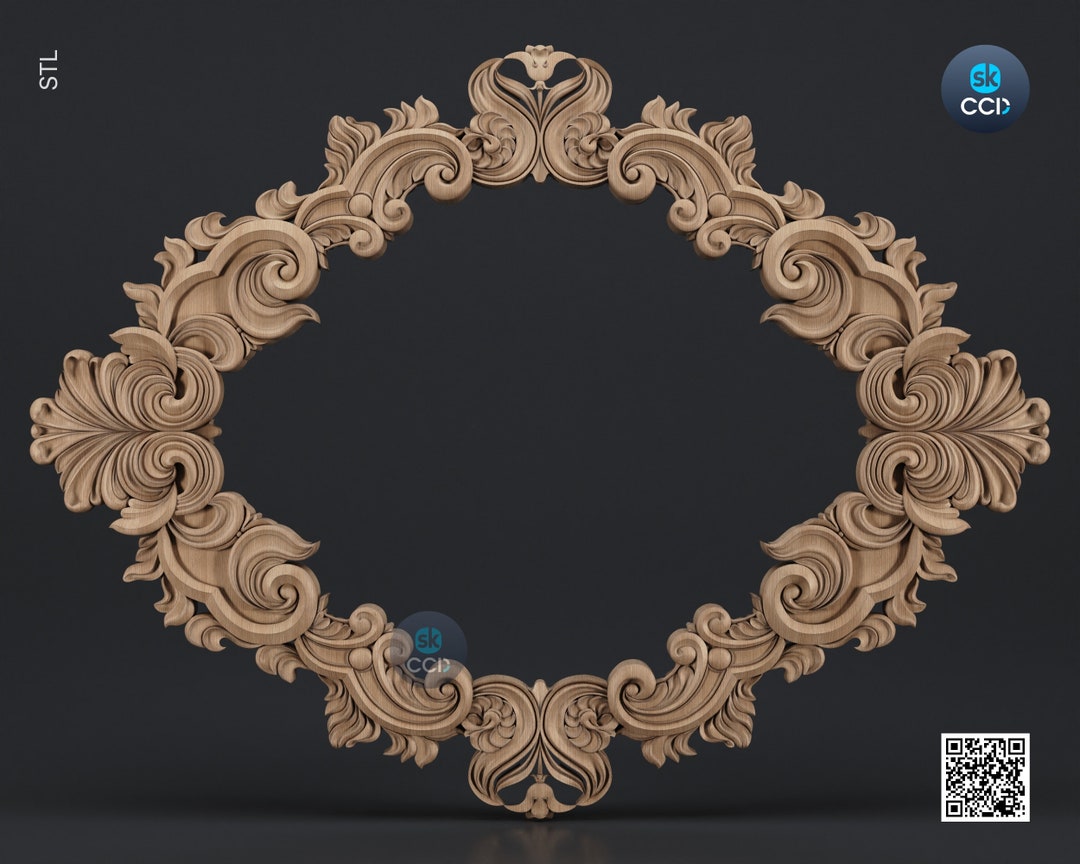 Carved Frame STL 3D Model, Carvign Frame, CNC Router Carving Artcam ...