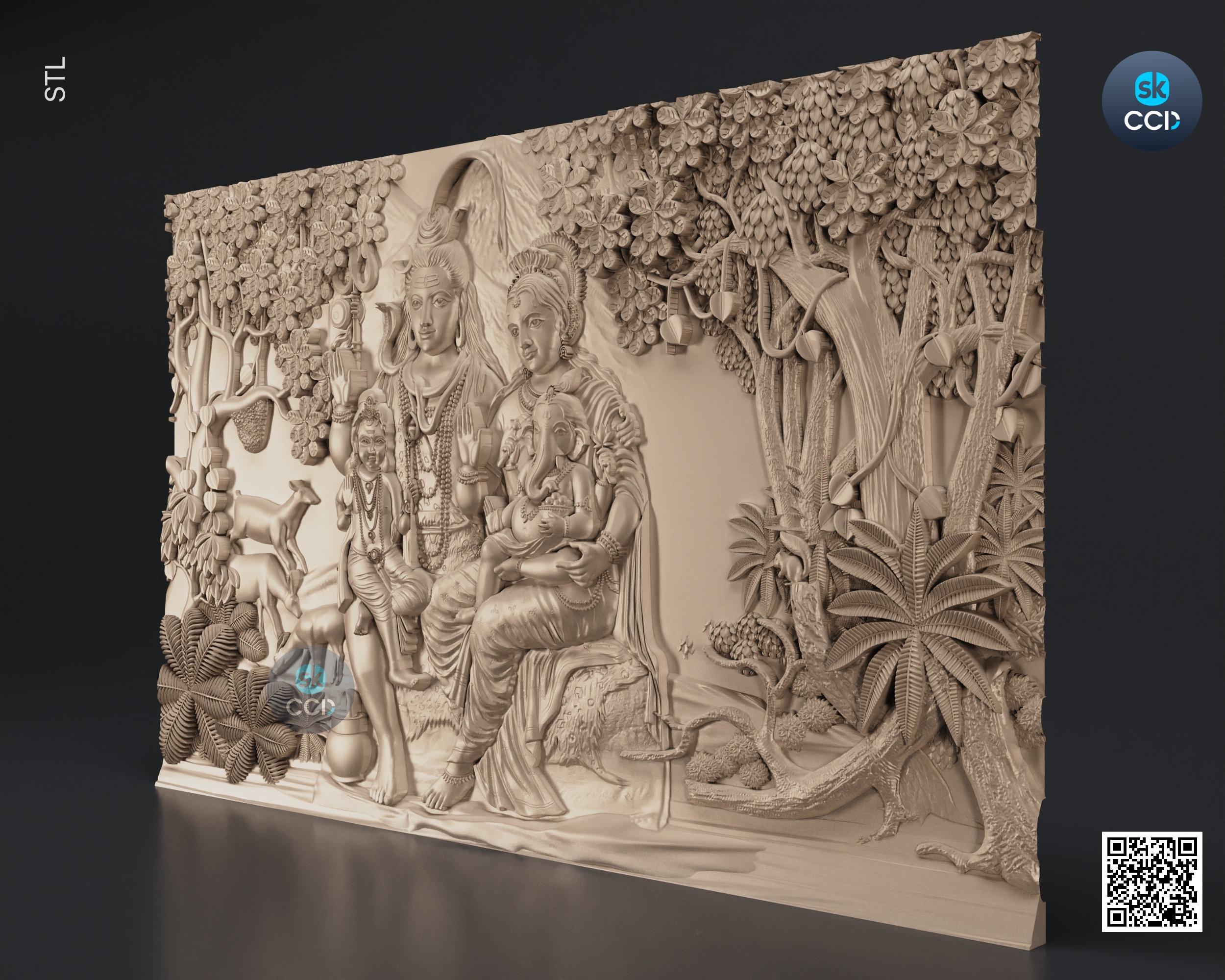 Lord Shiva Parvati STL 3D Model, Carvign Model, CNC Router Carving ...