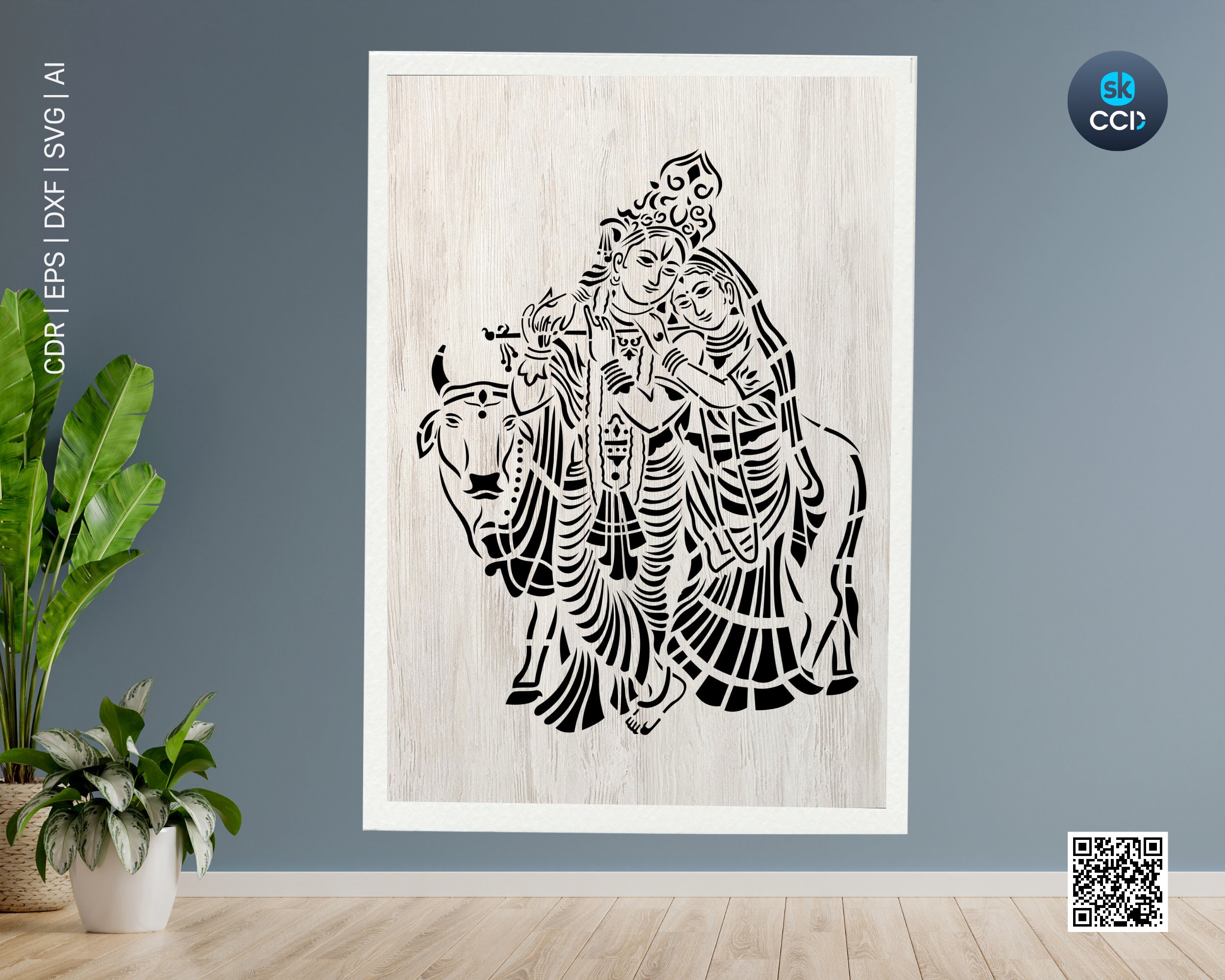 Radha Krishna Indian God Radha Krishna Wall Decor Laser Cutting Design ...