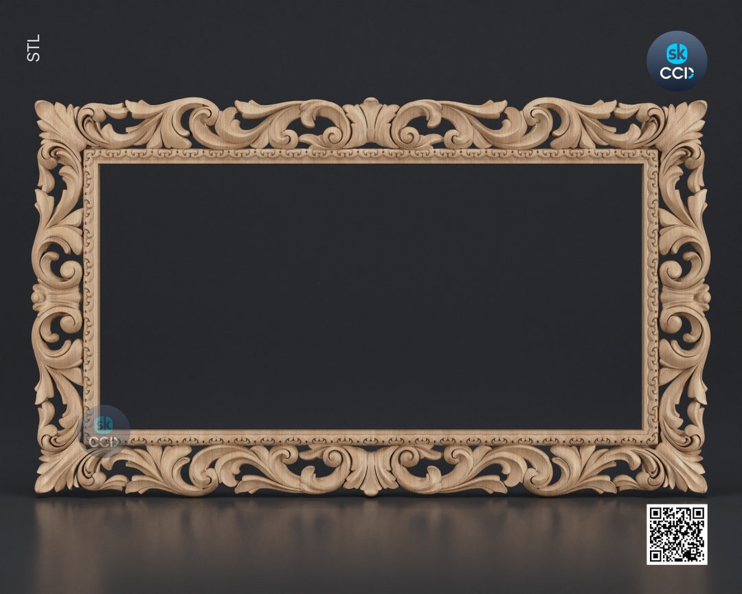 Carved Frame STL 3D Model, Carvign Frame, CNC Router Carving Artcam ...