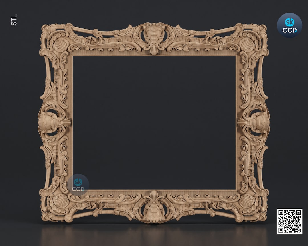 Carved Frame STL 3D Model, Carvign Frame, CNC Router Carving Artcam ...