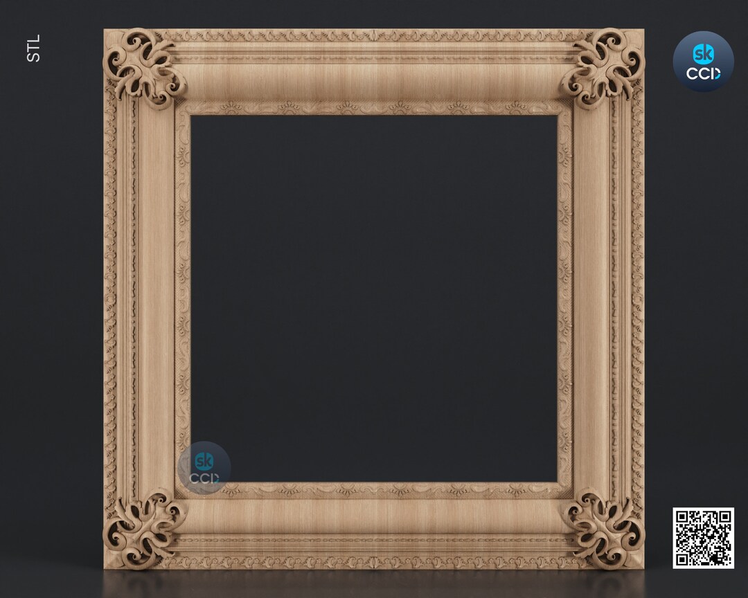 Carved Frame STL 3D Model, Carvign Frame, CNC Router Carving Artcam ...
