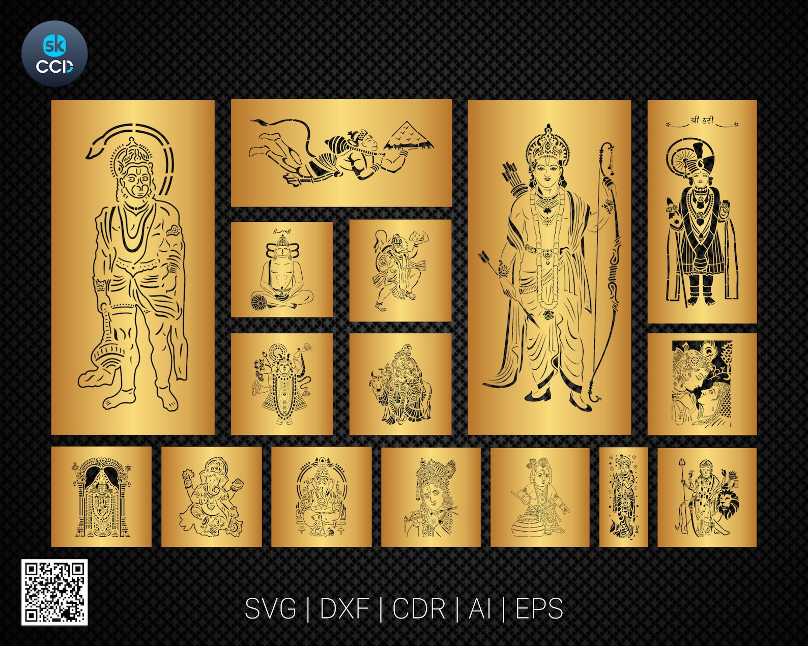 Indian God Collection, Lord Hanuman, Laser Cutting Design, DXF Vector ...
