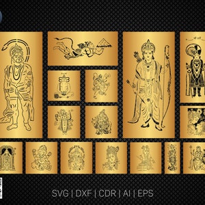 Indian God Collection, Lord Hanuman, Laser Cutting Design, DXF Vector ...