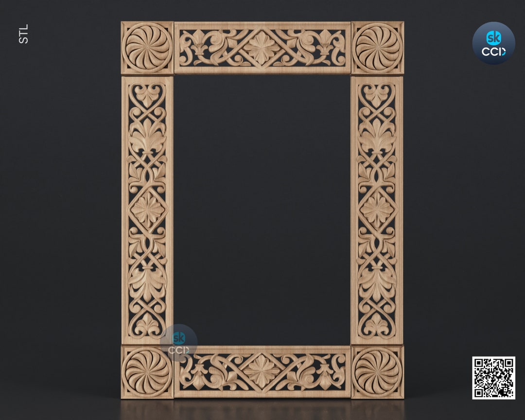 Carved Frame STL 3D Model, Carvign Frame, CNC Router Carving Artcam ...