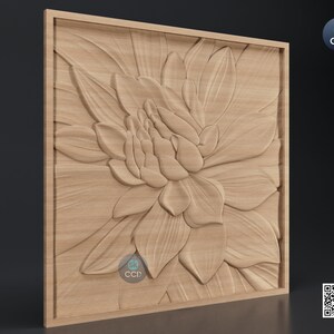 Wood Wall Art, Lotus STL Model, CNC Router Carving Artcam File, Wall ...