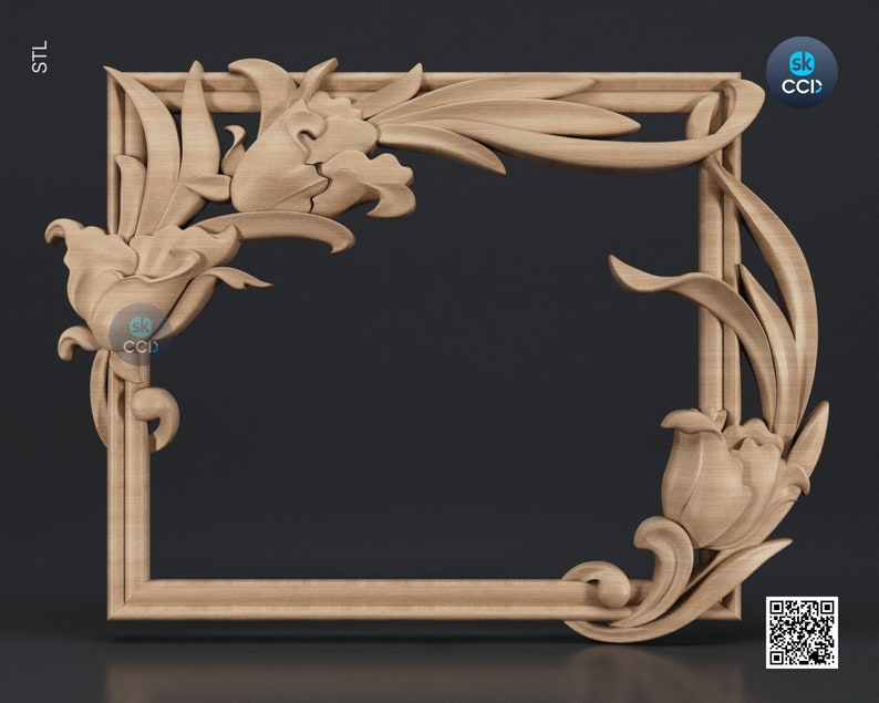 Carved Frame STL 3D Model, Carvign Frame, CNC Router Carving Artcam ...