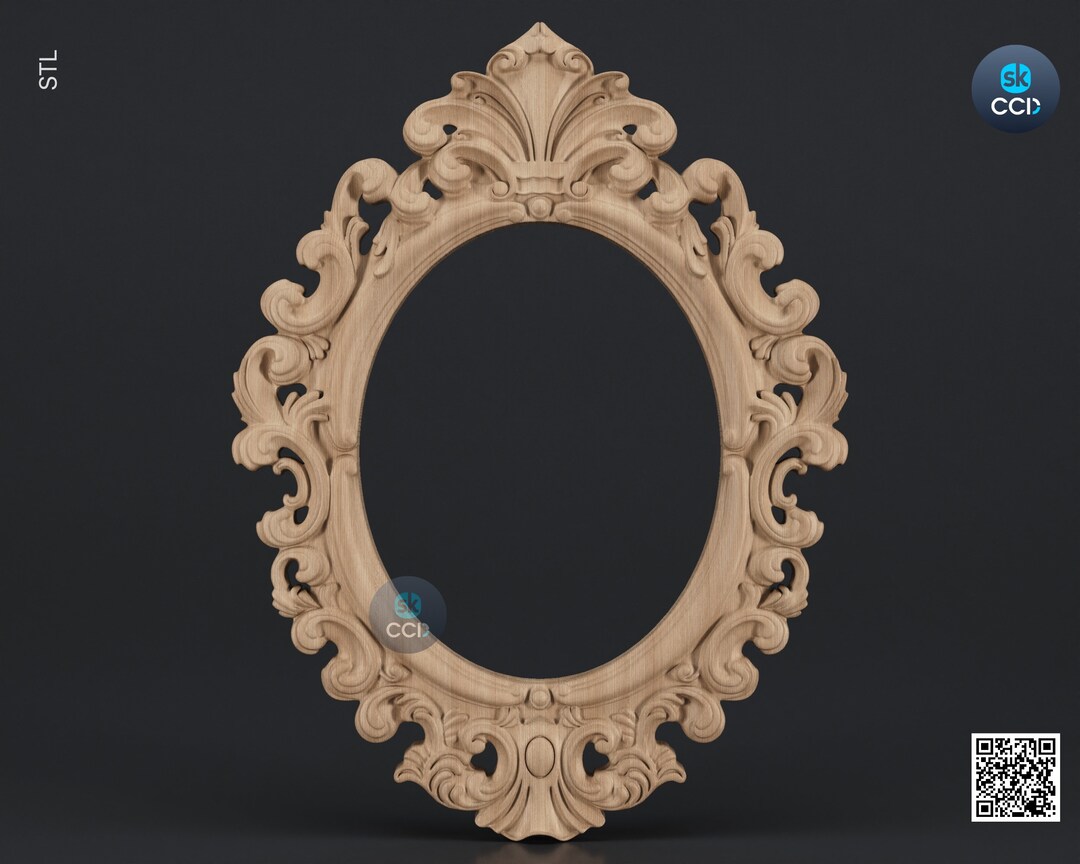 Carved Frame STL 3D Model, Carvign Frame, CNC Router Carving Artcam ...