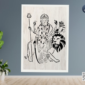 Buy Maa Durga | Wall Art | Indian God | | Laser Cutting Design | DXF ...