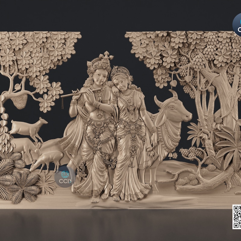 Radha Krishna 3d Art - Etsy