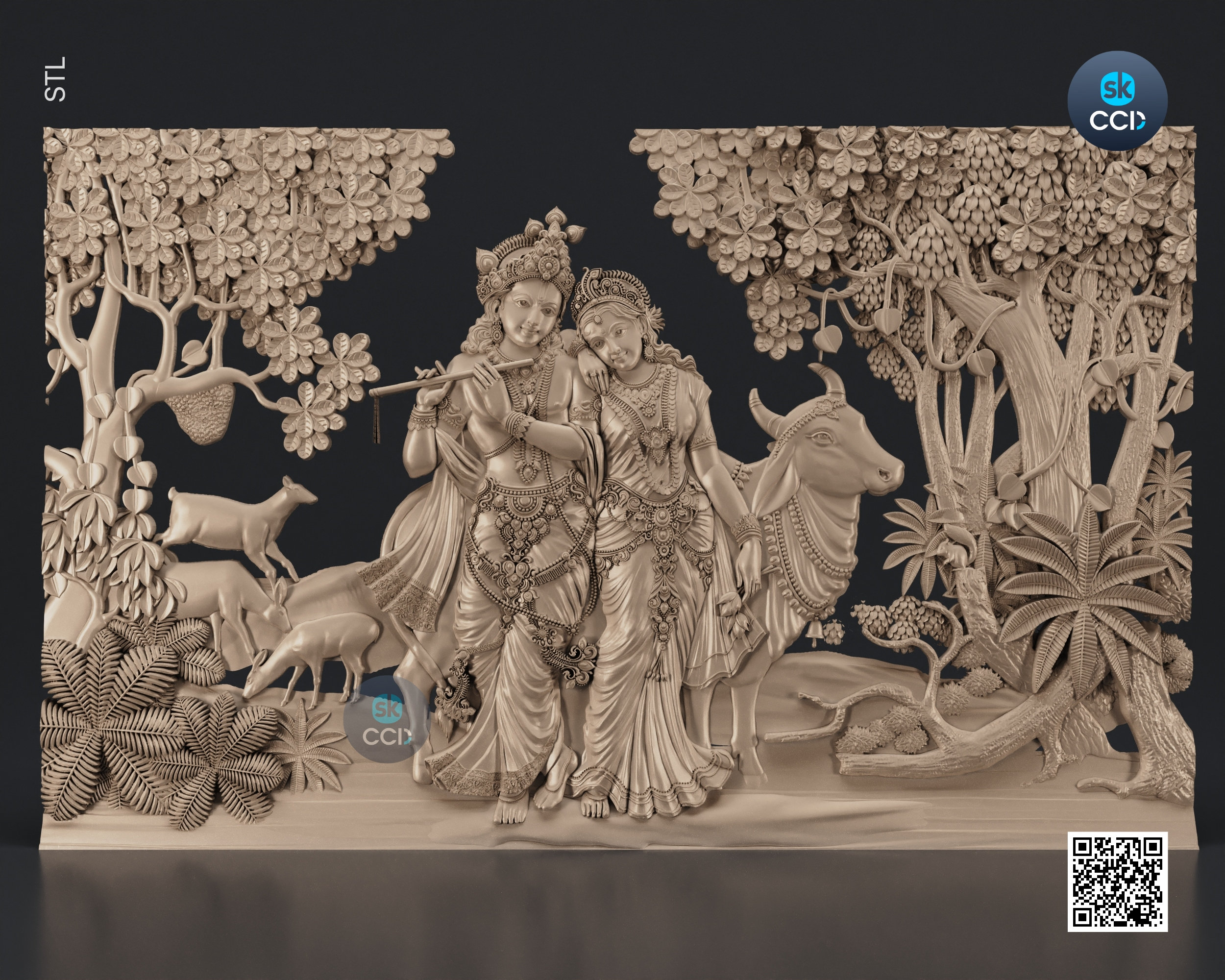 Buy Radha Krishna Stl 3d Model Carvign Model Cnc Router Carving Online