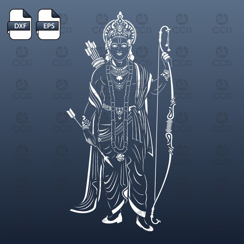 Buy Lord Ram Vector for Laser Cut, Cnc, Digital Files CDR, Dxf, Eps ...