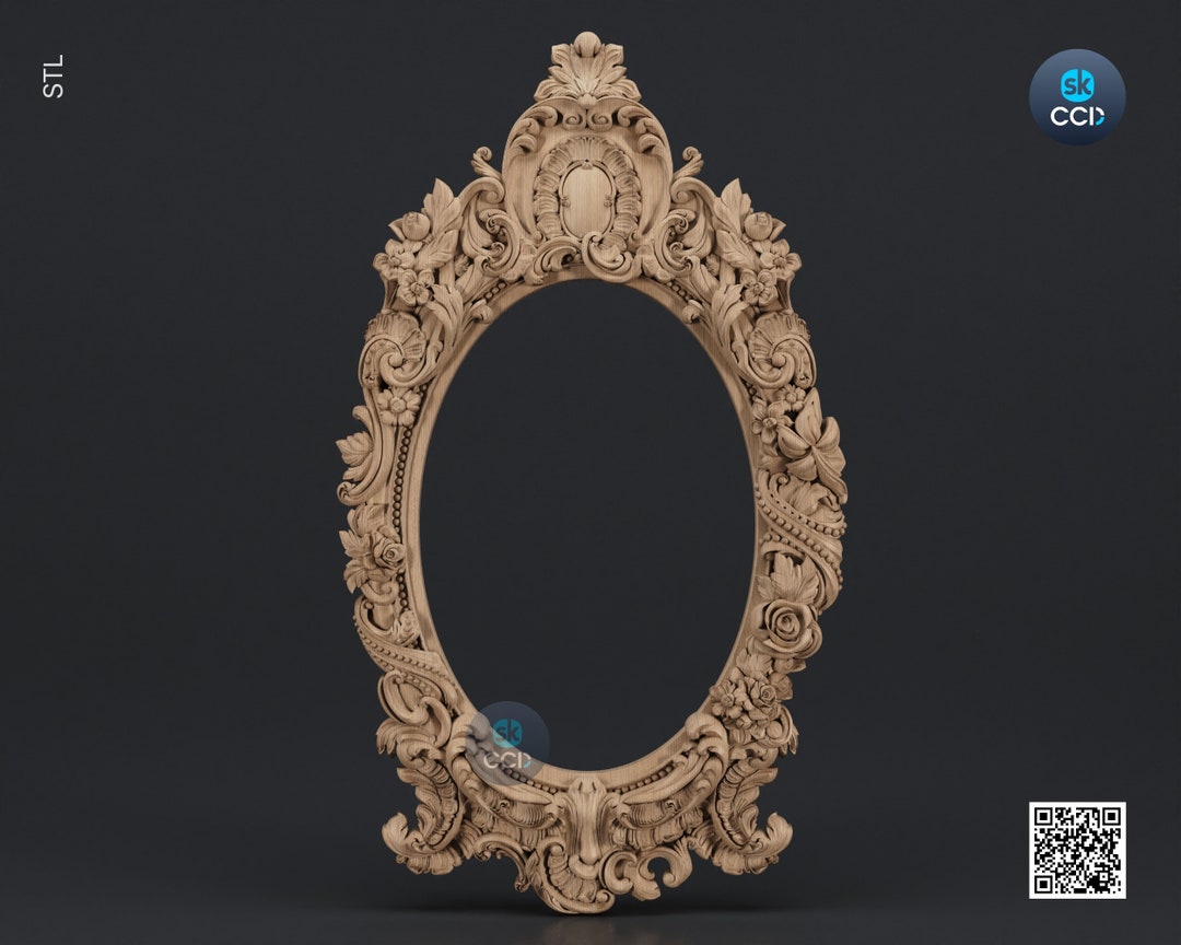 Carved Frame STL 3D Model, Carvign Frame, CNC Router Carving Artcam ...