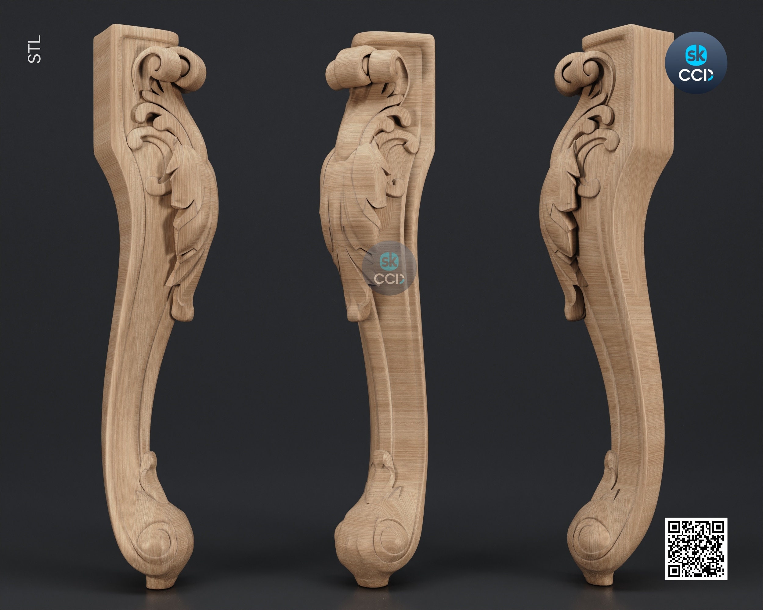 Furniture Leg 3D Model for Cnc Router Wood Carving Digital - Etsy