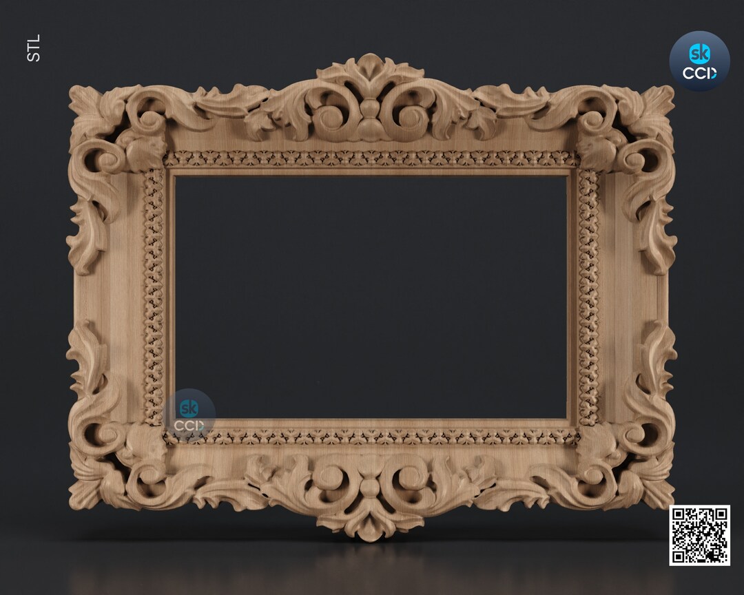Carved Frame STL 3D Model, Carvign Frame, CNC Router Carving Artcam ...