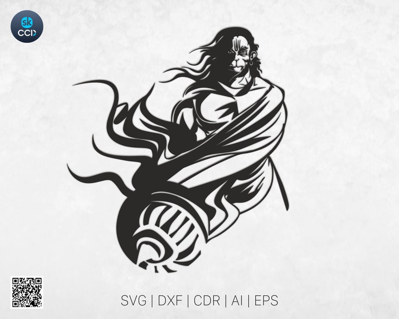 Buy Indian God Lord Hanuman Hanuman Laser Cutting Design DXF Vector Cnc ...