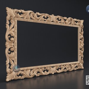 Carved Frame STL 3D Model, Carvign Frame, CNC Router Carving Artcam ...