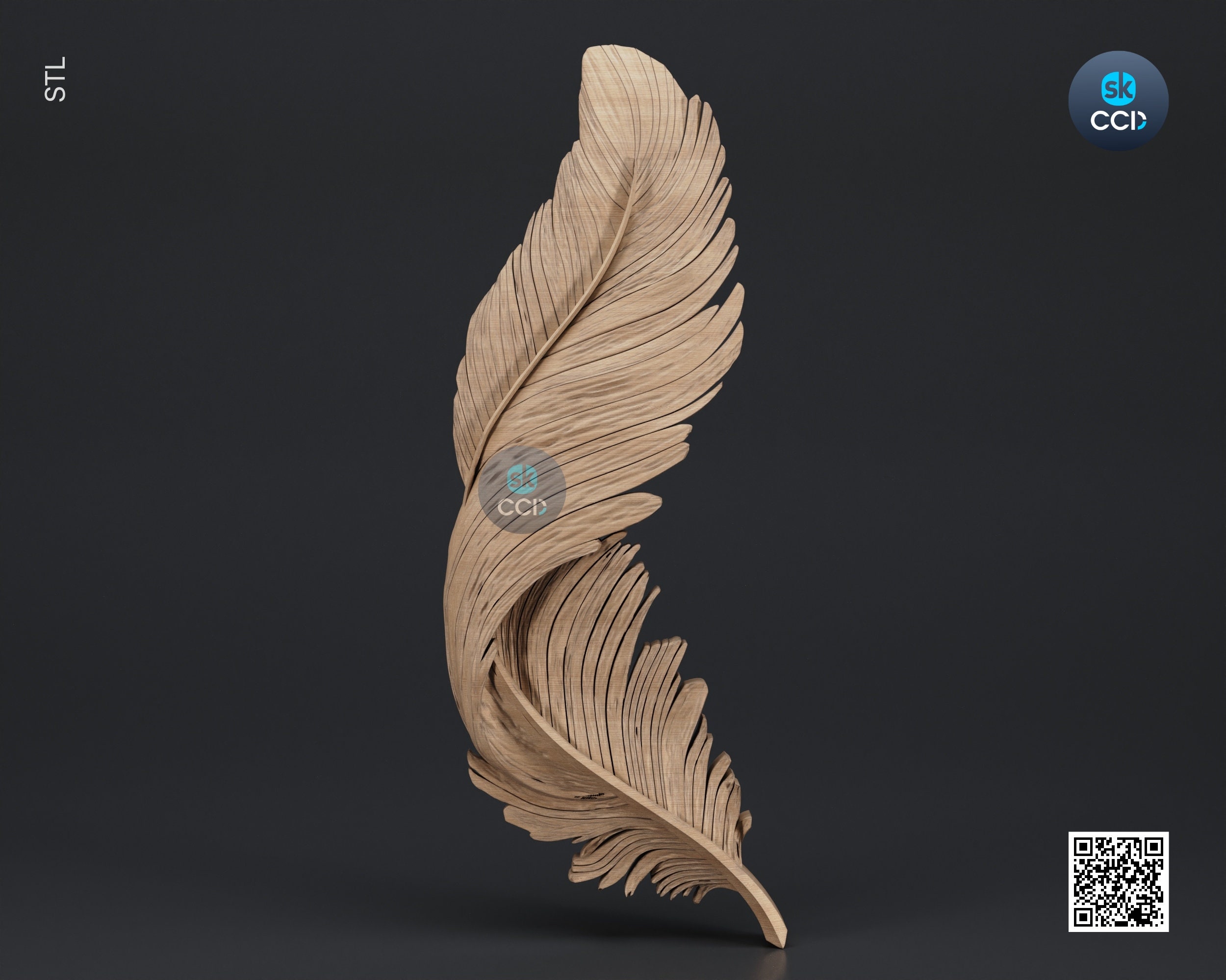 Wood Wall Art Feather STL Model CNC Router Carving Artcam - Etsy