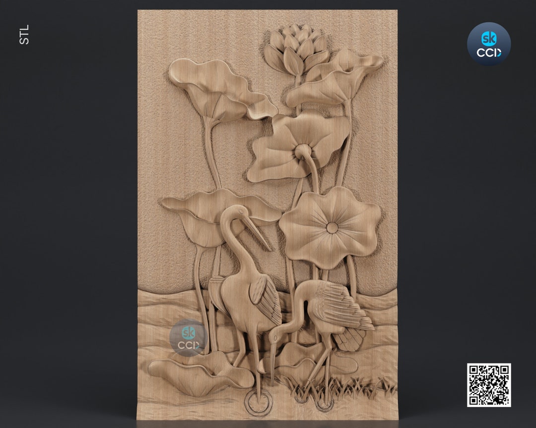 Wood Wall Art, Stork STL Model, CNC Router Carving Artcam File, Wall ...