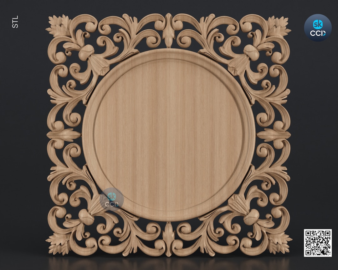 Carved Frame STL 3D Model, Carvign Frame, CNC Router Carving Artcam ...