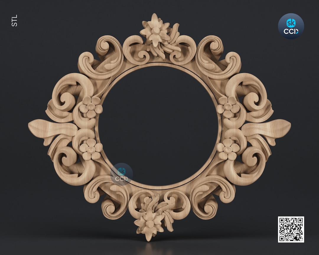 Carved Frame STL 3D Model, Carvign Frame, CNC Router Carving Artcam ...
