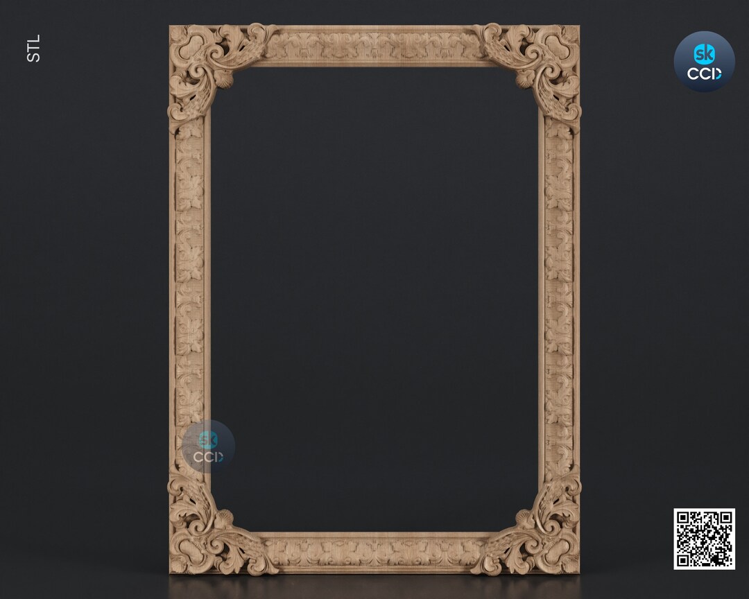 Carved Frame STL 3D Model, Carvign Frame, CNC Router Carving Artcam ...