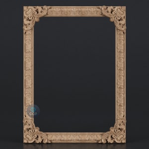 Carved Frame STL 3D Model, Carvign Frame, CNC Router Carving Artcam ...