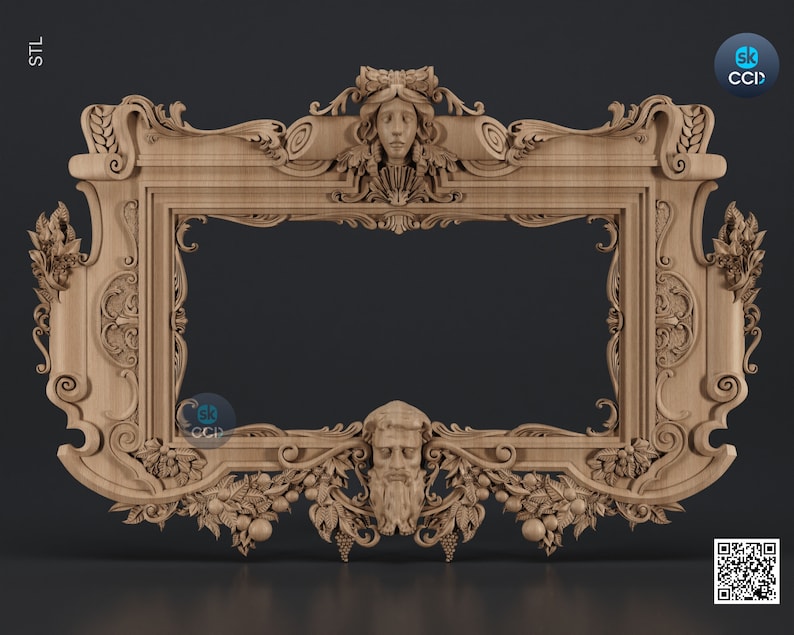 Carved Frame STL 3D Model Carvign Frame CNC Router Carving - Etsy