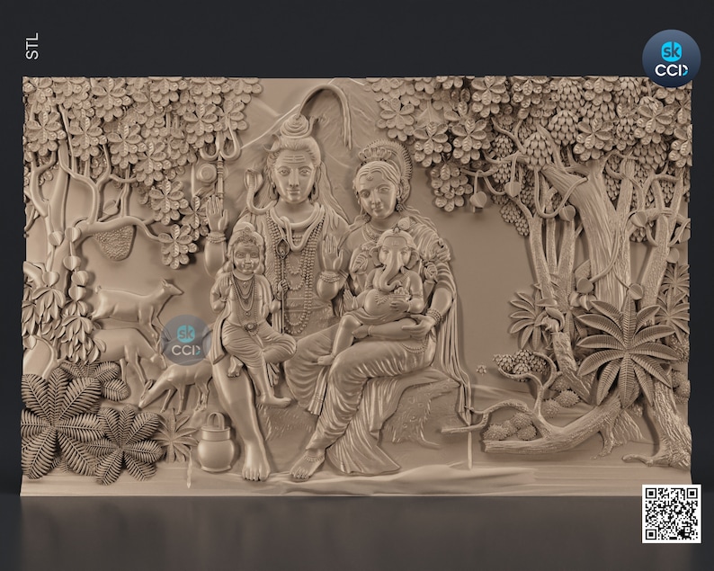 Lord Shiva Parvati STL 3D Model, Carvign Model, CNC Router Carving ...