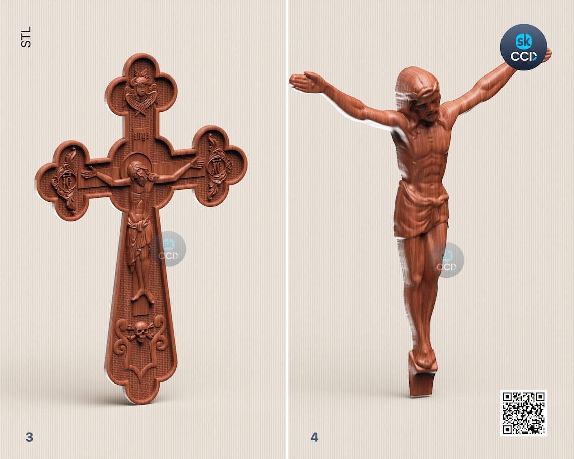 Cross Stl 3D STL File for Cnc and 3D Printer Jesus Cross Set - Etsy