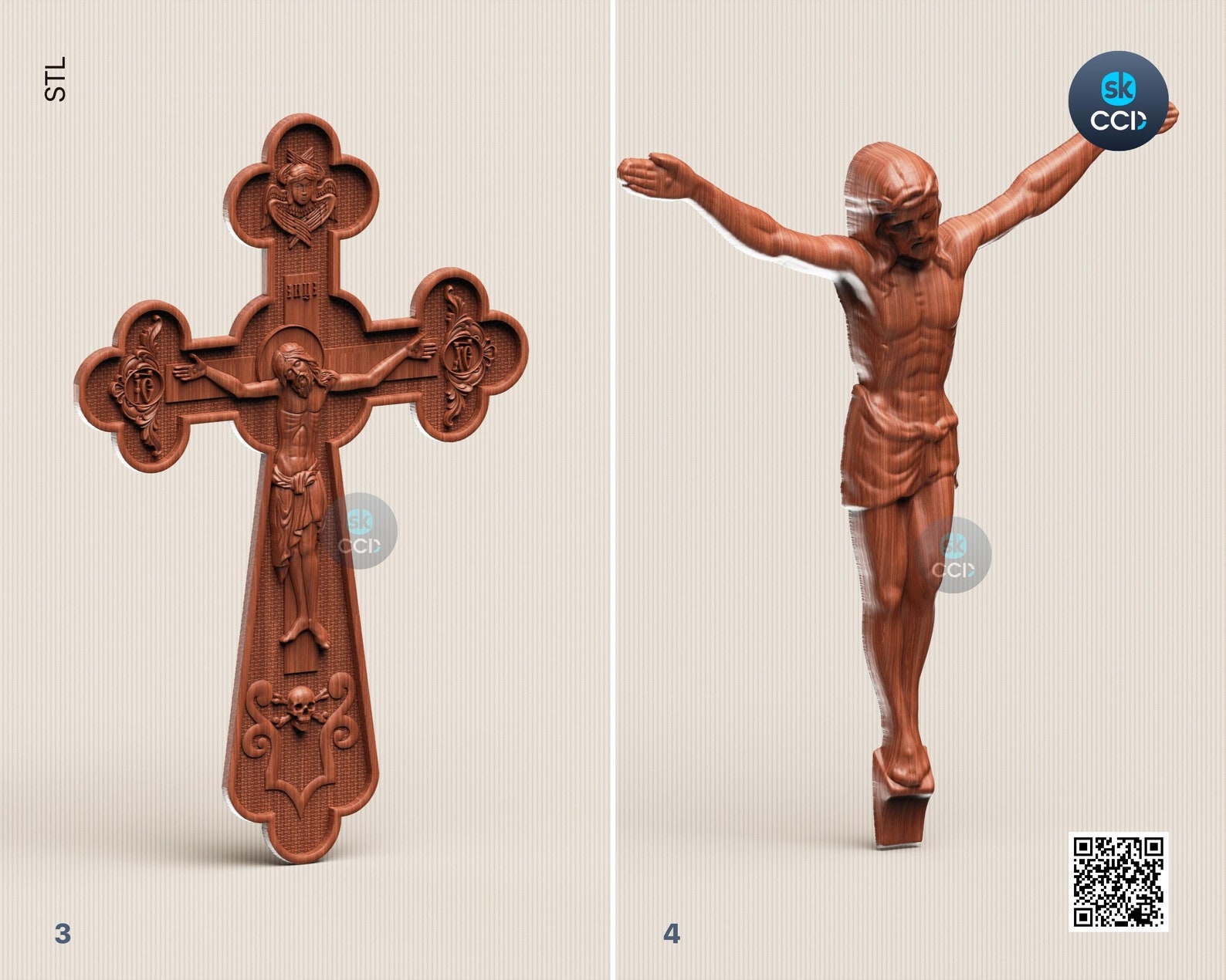 Cross Stl, 3D STL File for Cnc and 3D Printer, Jesus Cross Set - 2, CNC ...